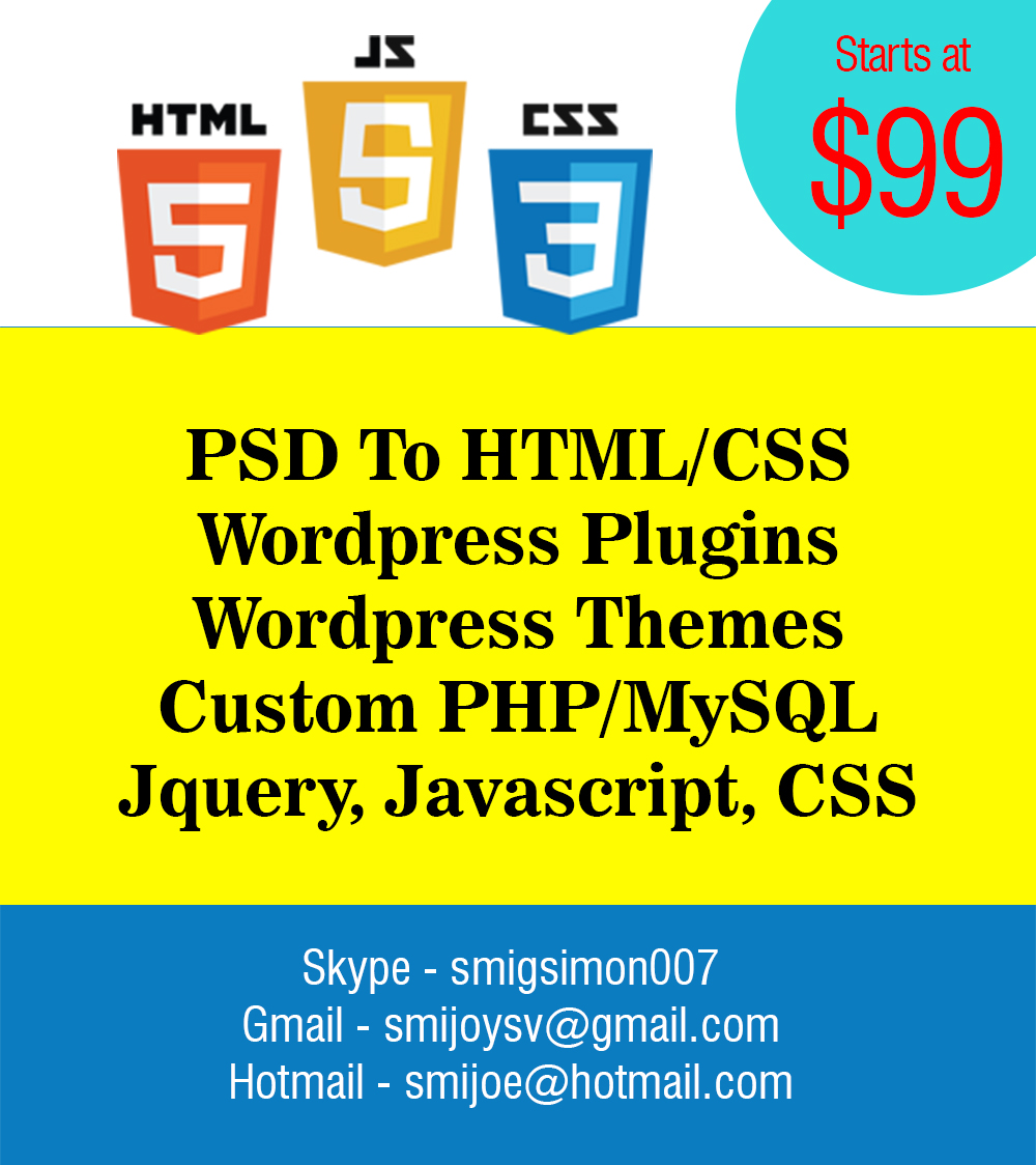 Selling - PSD to HTML/CSS Coder available