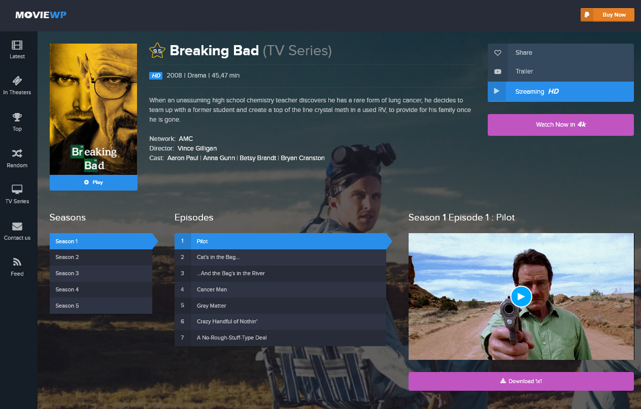 MovieWP - Wordpress Theme for streaming, movies and tv shows